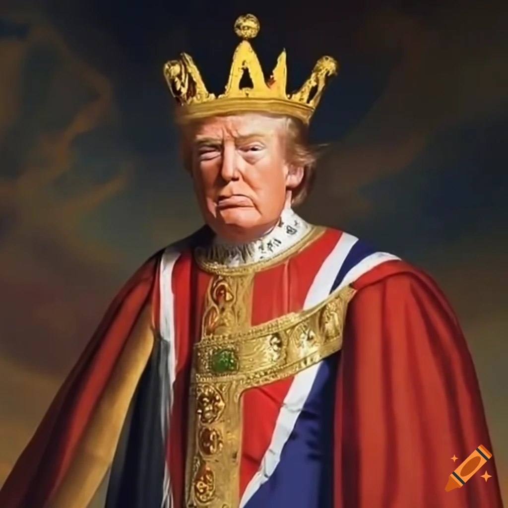 Satirical depiction of Donald Trump as an emperor on Craiyon