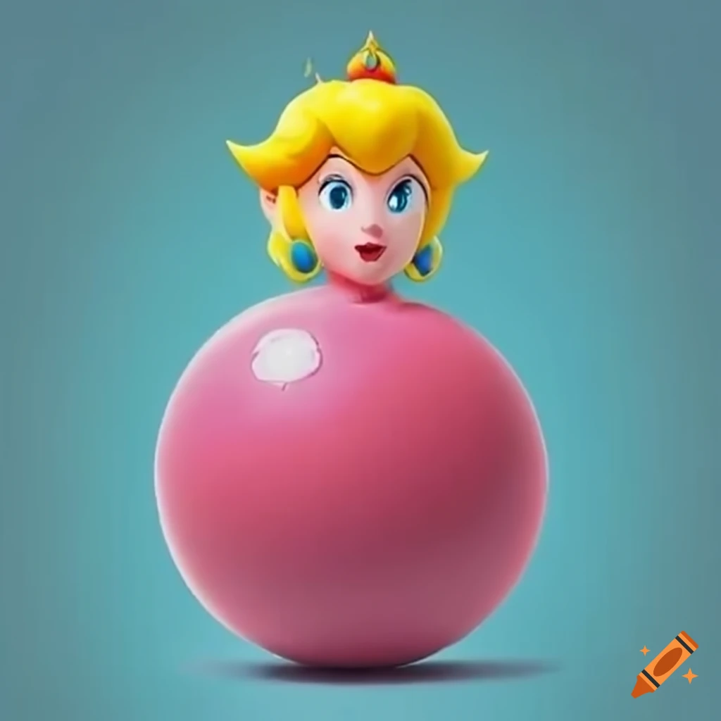 Princess peach in a giant rubber ball on Craiyon