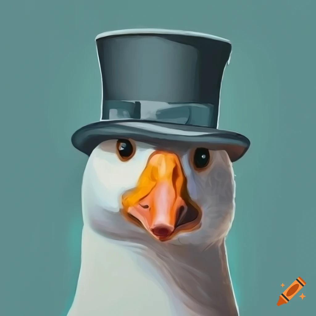 Goose wearing a top hat