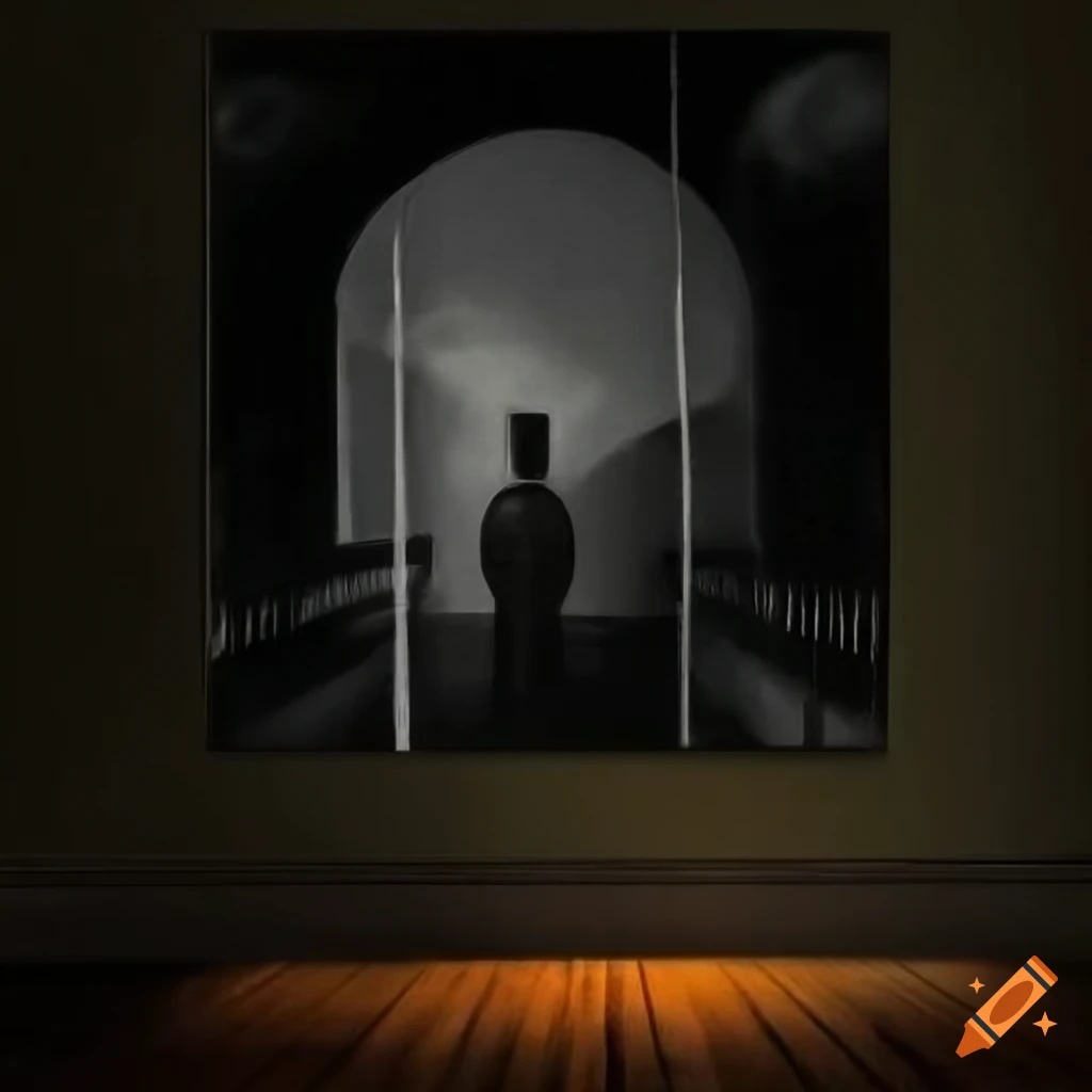 Surrealist painting inspired by rené magritte on Craiyon