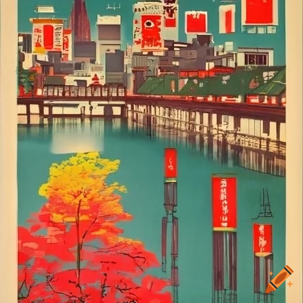 Vintage travel poster of tokyo