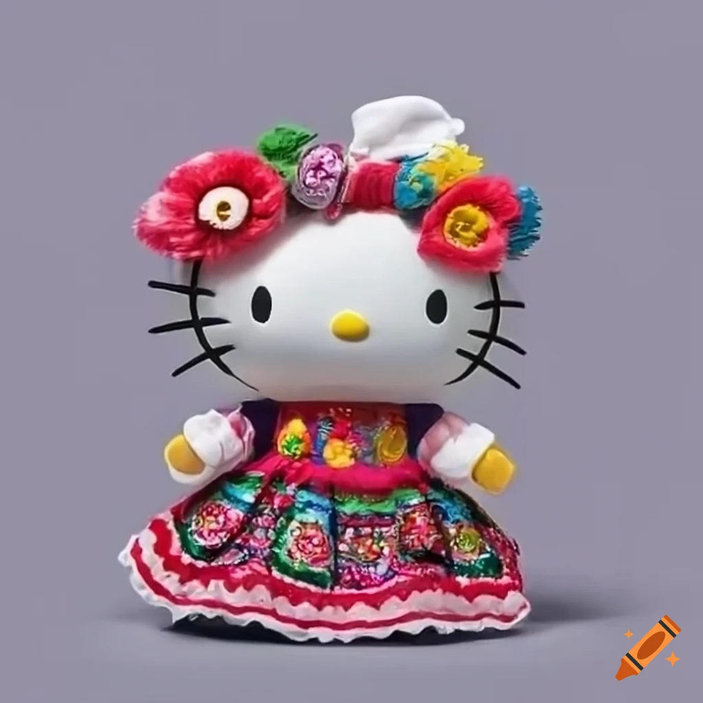 Hello Kitty in traditional Polish dress on Craiyon