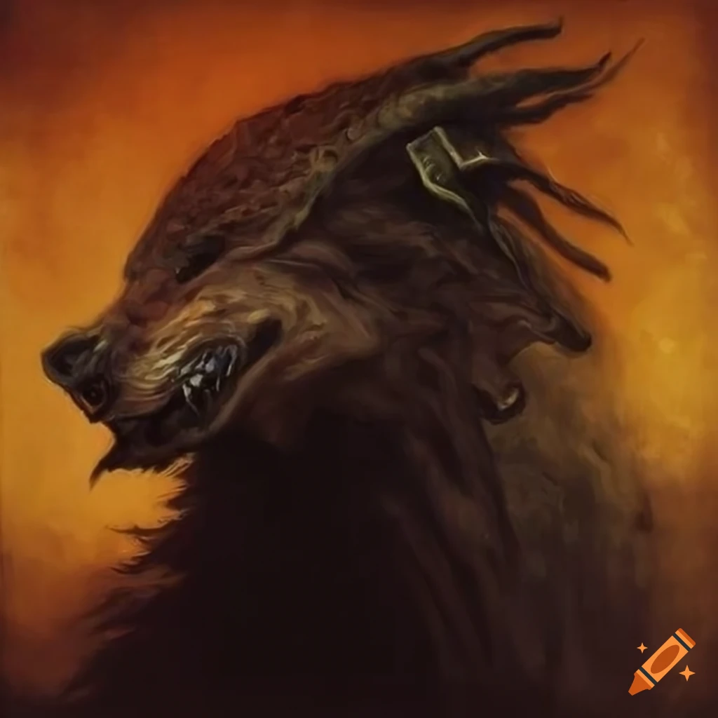 Painting of Temple of Fenrir The Ferocious on Craiyon