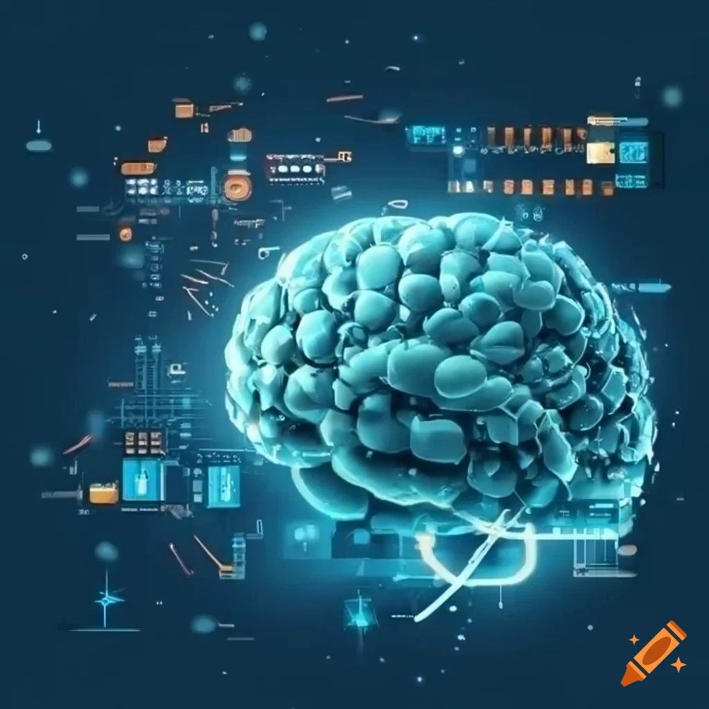 Futuristic technology background for an ai presentation on Craiyon