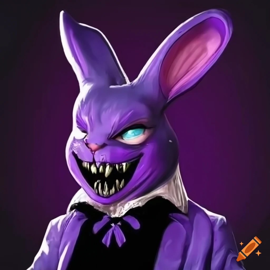 Image of an evil purple bunny on Craiyon