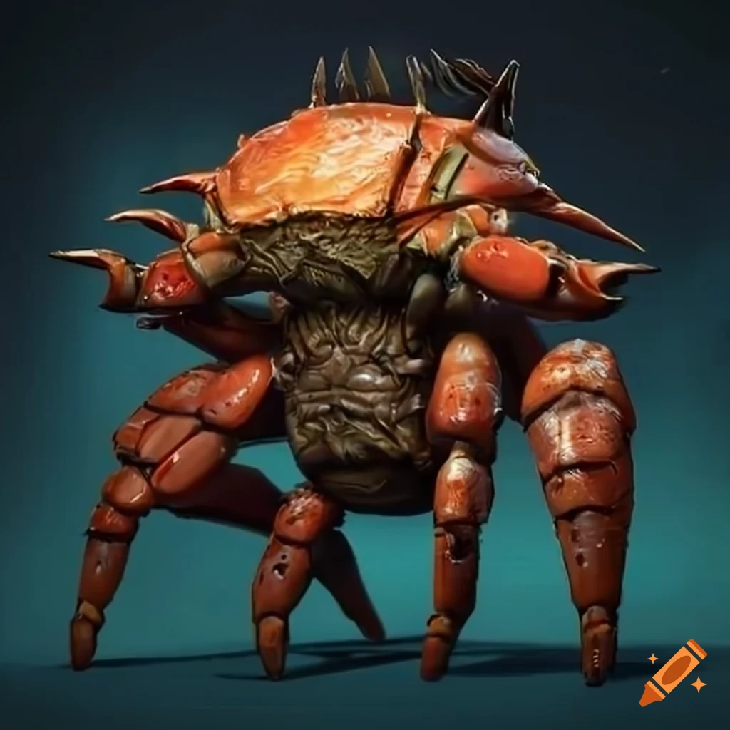 Sci-Fi depiction of a crab man on Craiyon