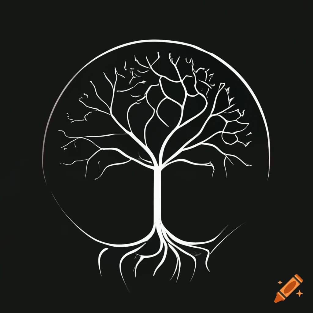 Round Black Tree Logo
