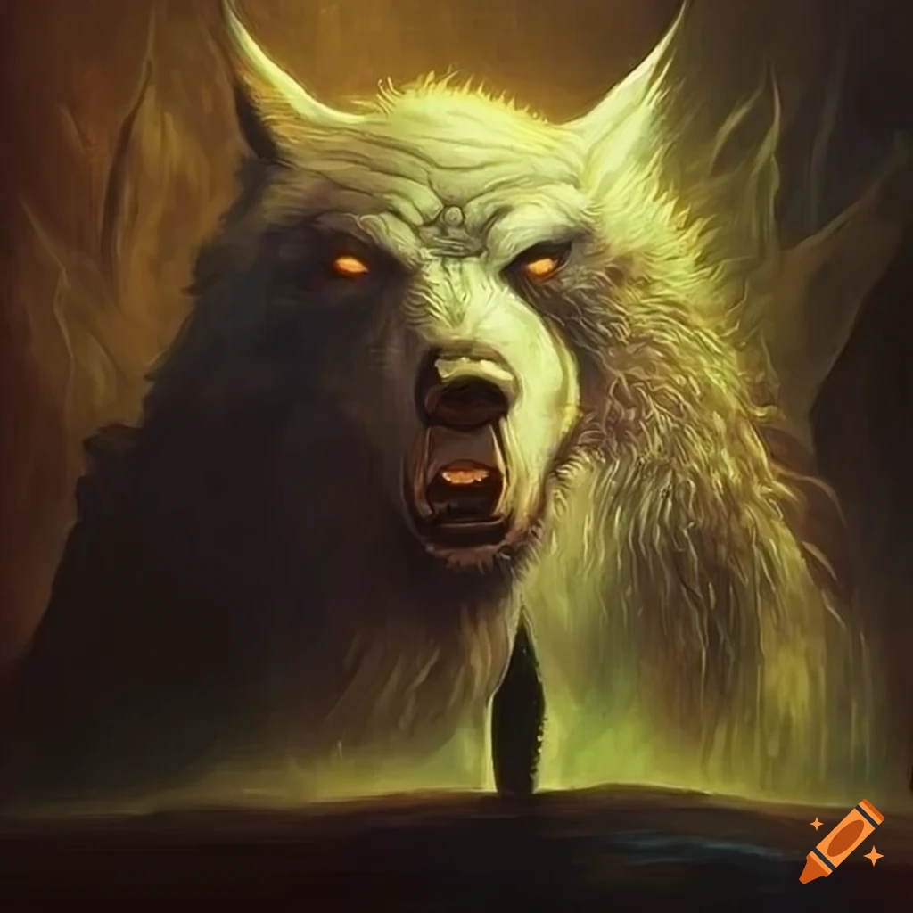 Painting of temple of fenrir the ferocious on Craiyon