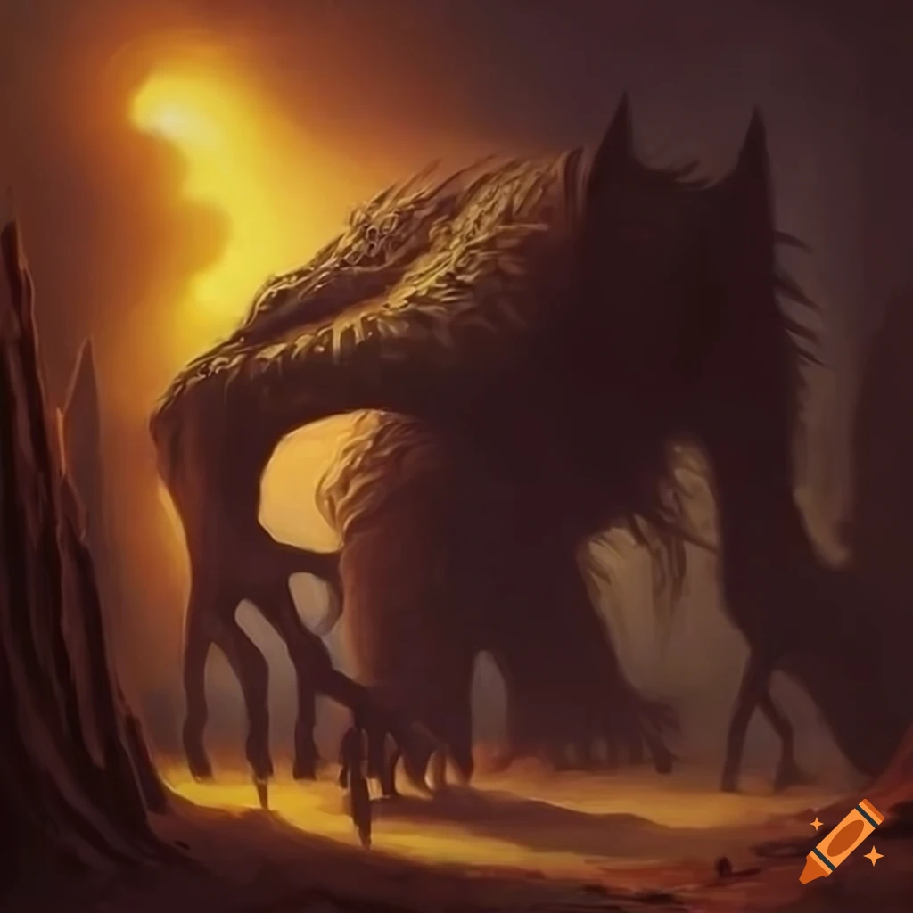 Painting of temple of fenrir the ferocious by beksinski on Craiyon