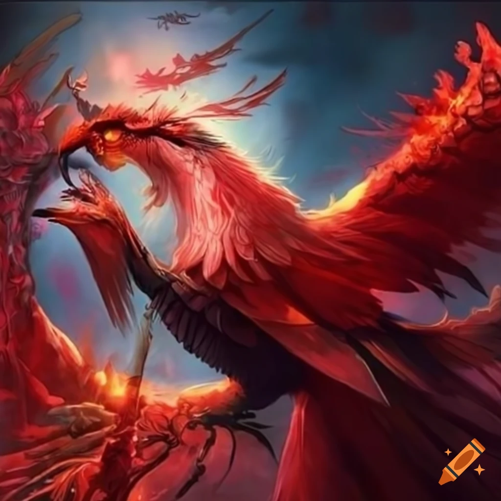 Stunning artwork of the vermilion bird on Craiyon