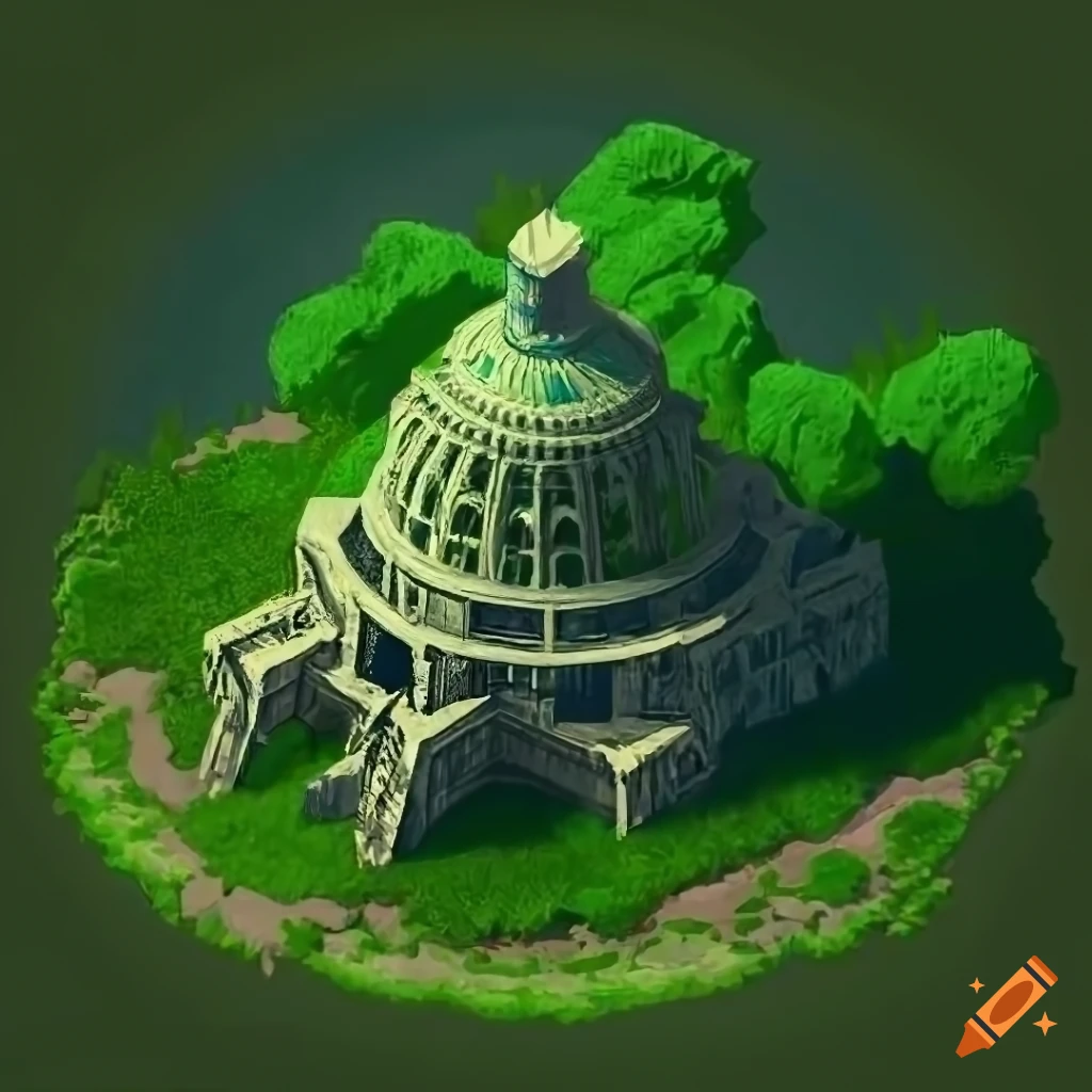 Fantasy RPG game: Capitol building in a forest on Craiyon