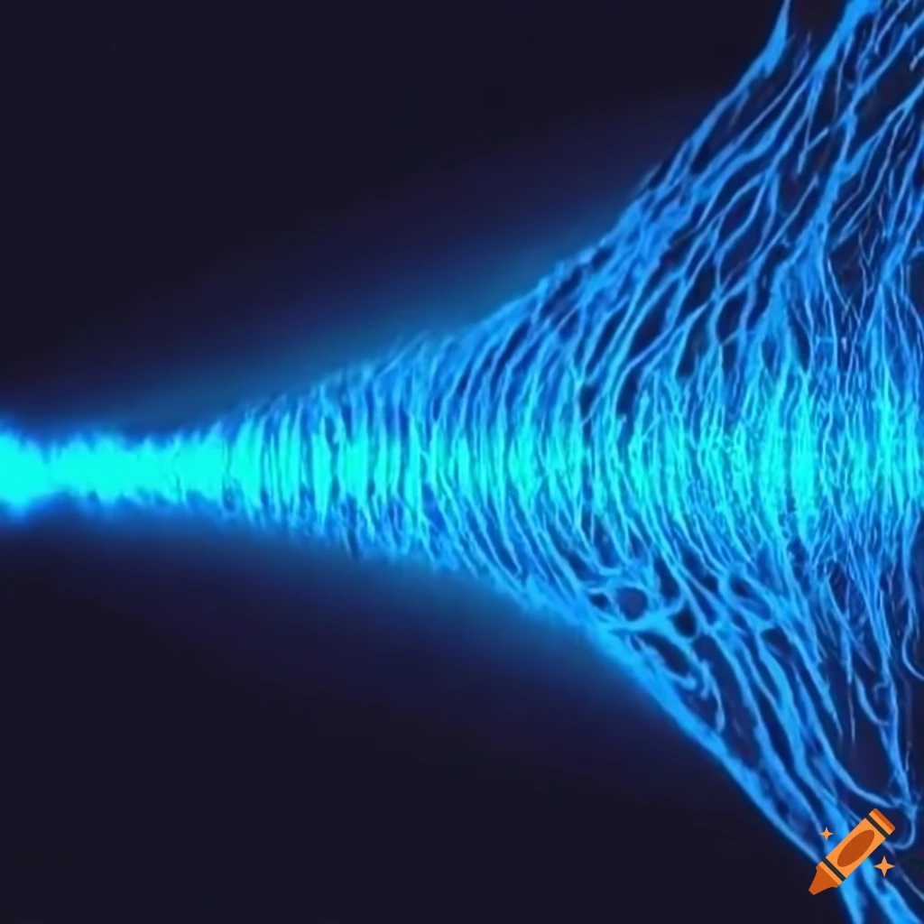 Visual representation of wave function collapse on Craiyon