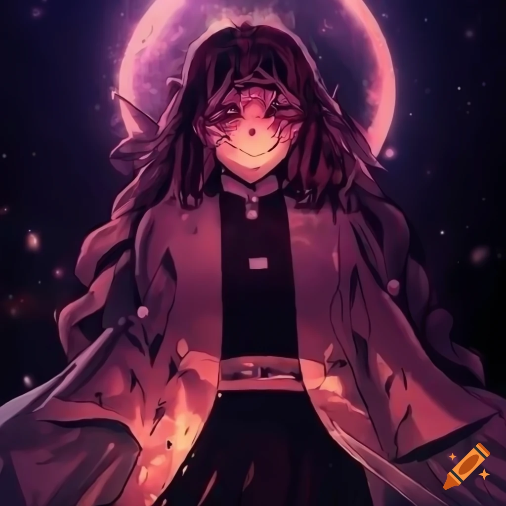 Intricate artwork of a fanmade demon slayer character on Craiyon