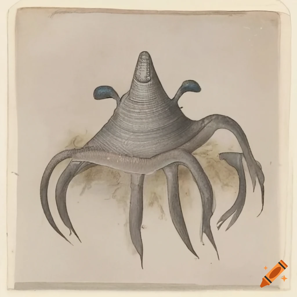 Aquatic creature with four legs walking on ocean floor on Craiyon