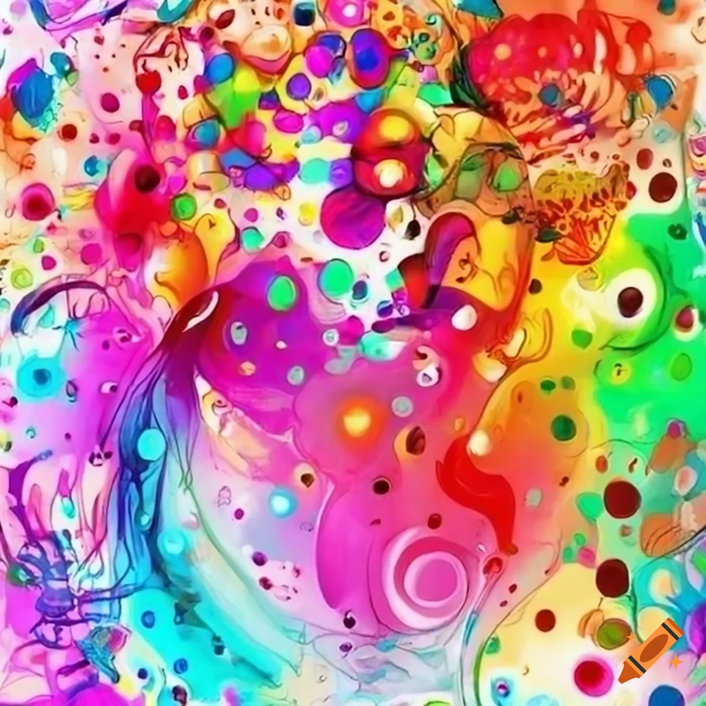 Dynamic artwork with colorful dots on Craiyon