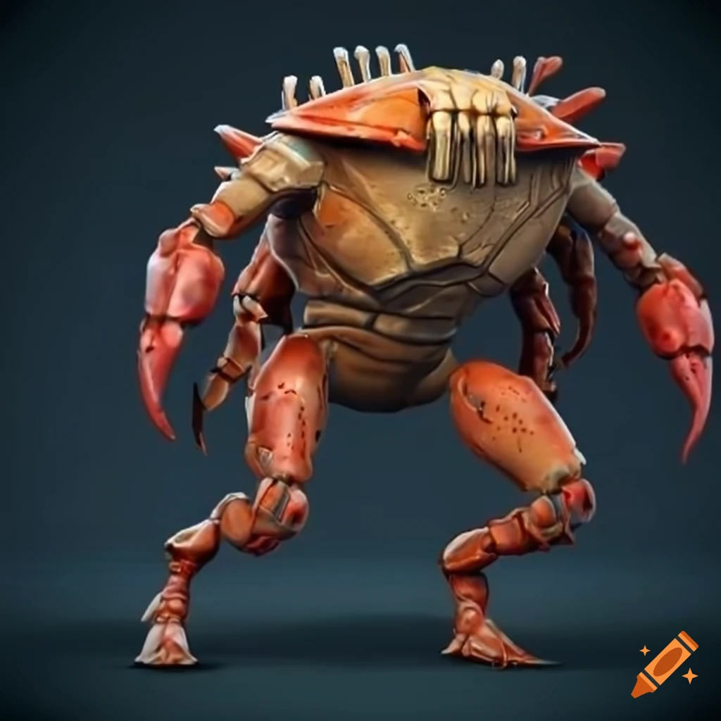 Sci-fi illustration of a crab-like creature on Craiyon