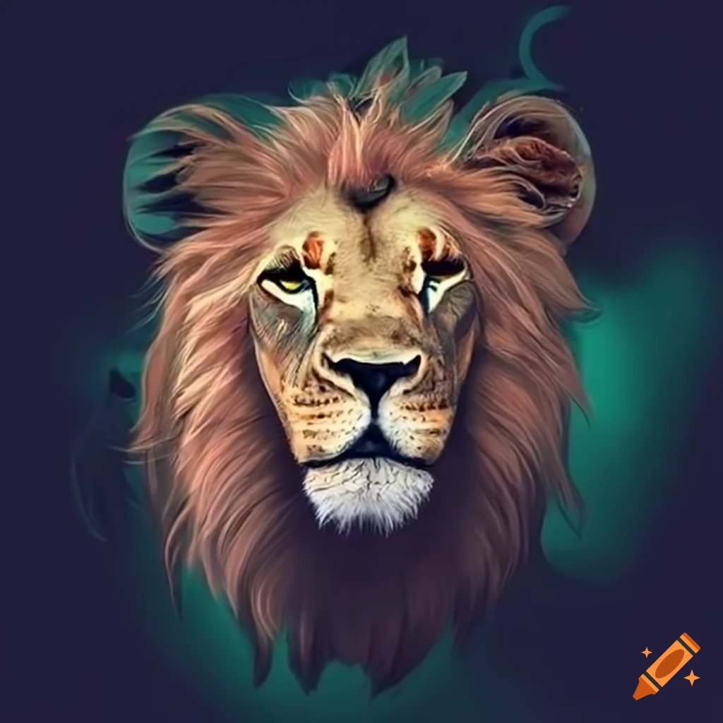 Strong woman with lion symbolizing strength and determination on Craiyon