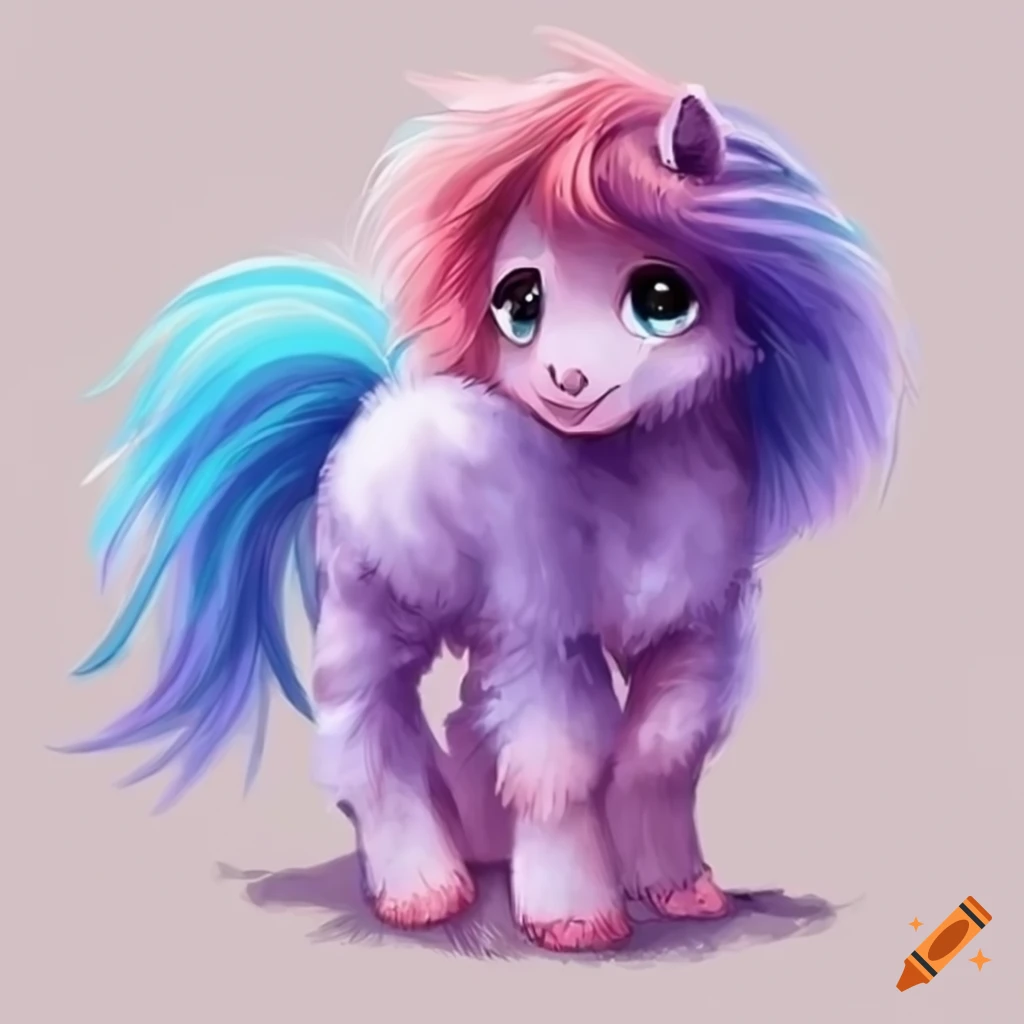Fluffy pony drawing artwork on Craiyon