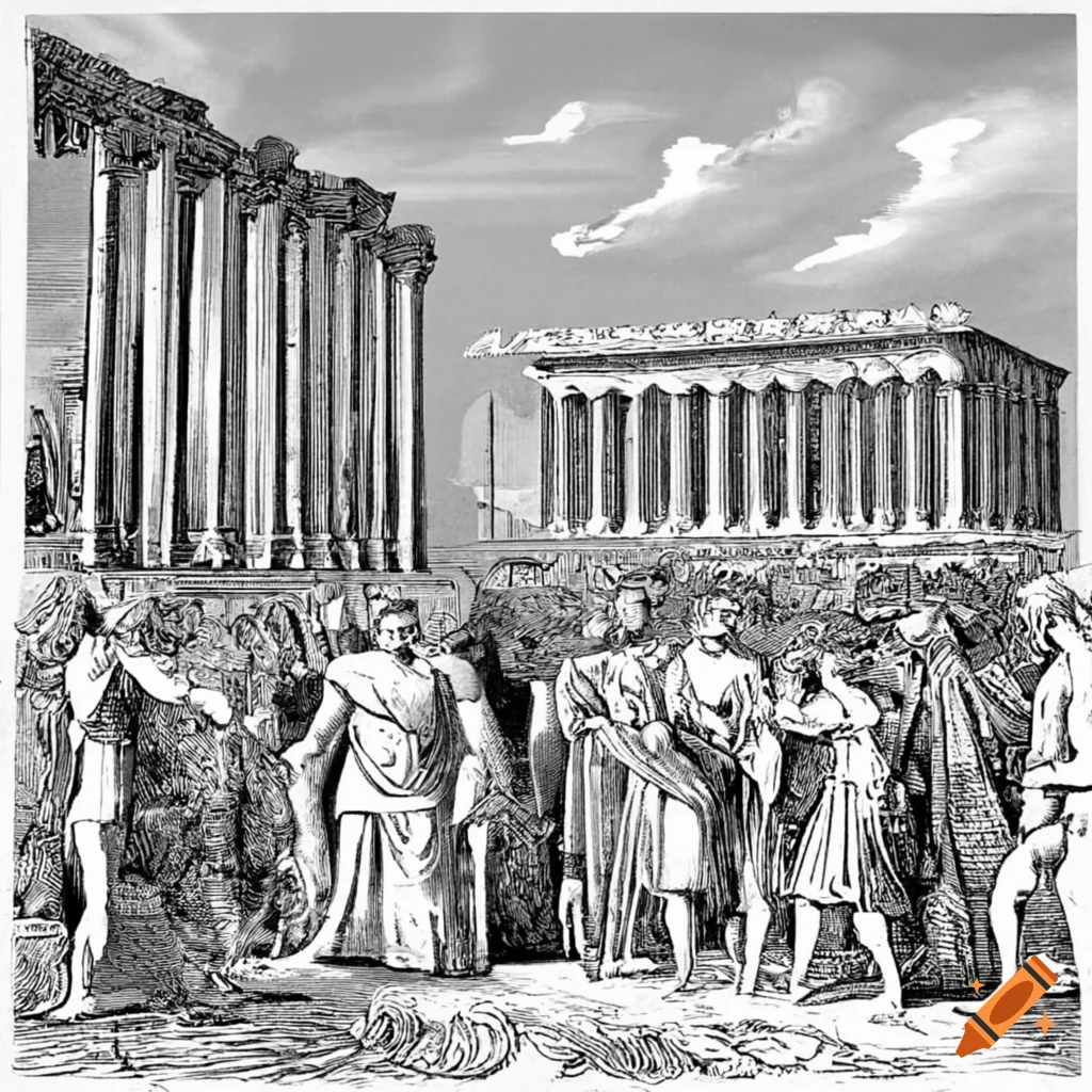 Ancient greeks gathering for a democratic vote on Craiyon