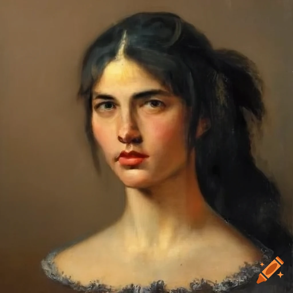 Monet oil painting of a young woman and girl on Craiyon