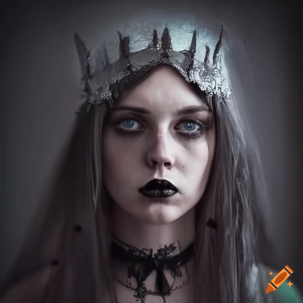 Portrait of a young gothic woman from medieval times on Craiyon