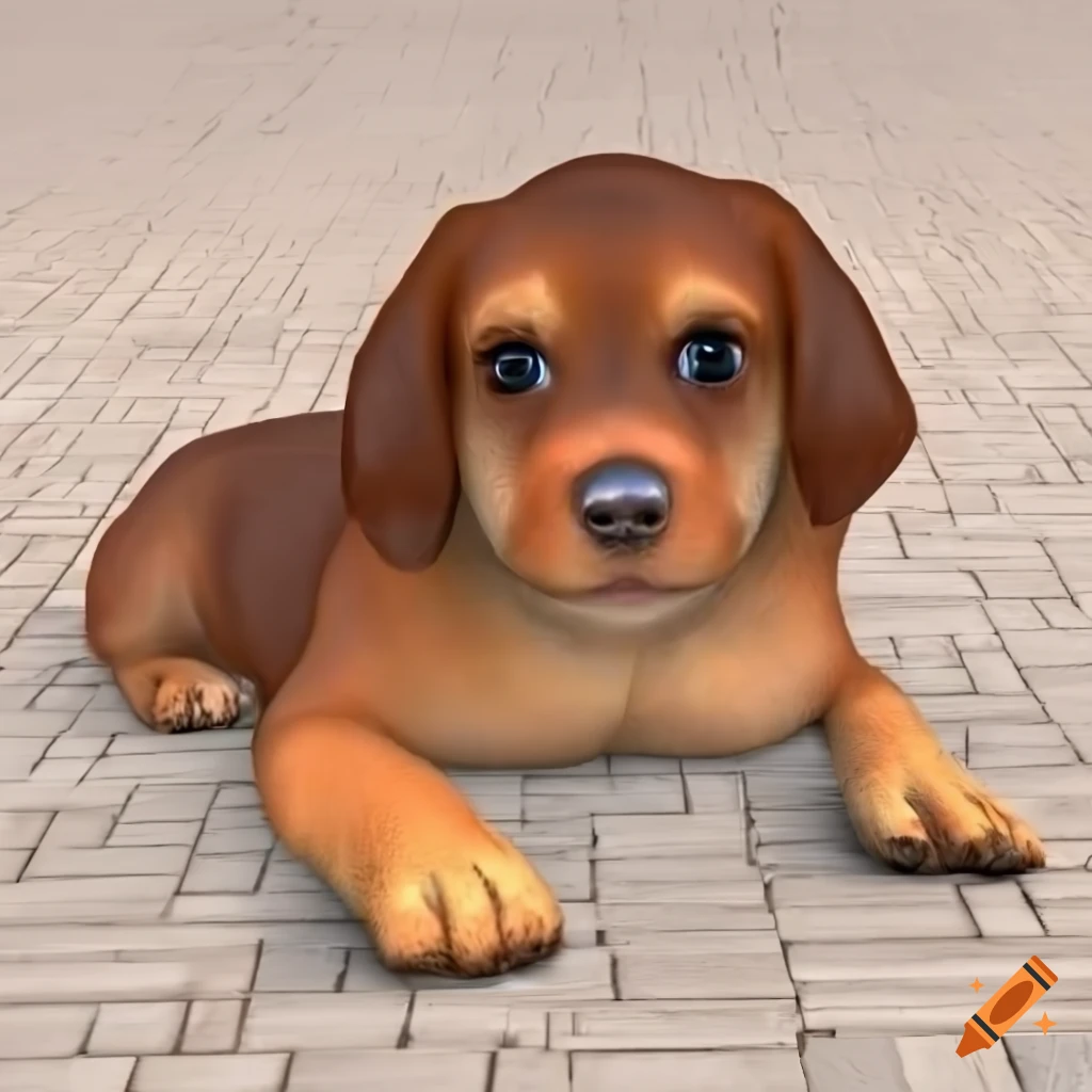 Realistic 3D render of a sleeping puppy on Craiyon