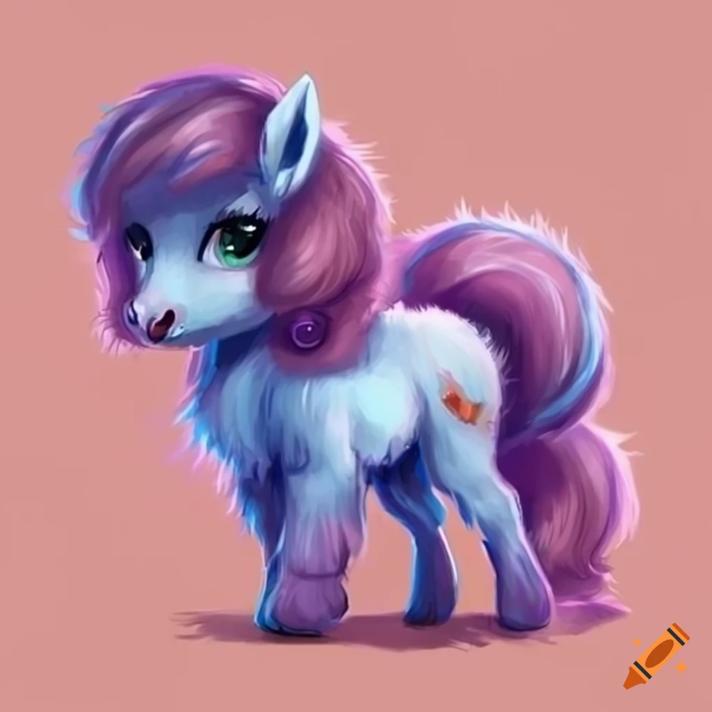 Fluffy pony drawing artwork on Craiyon