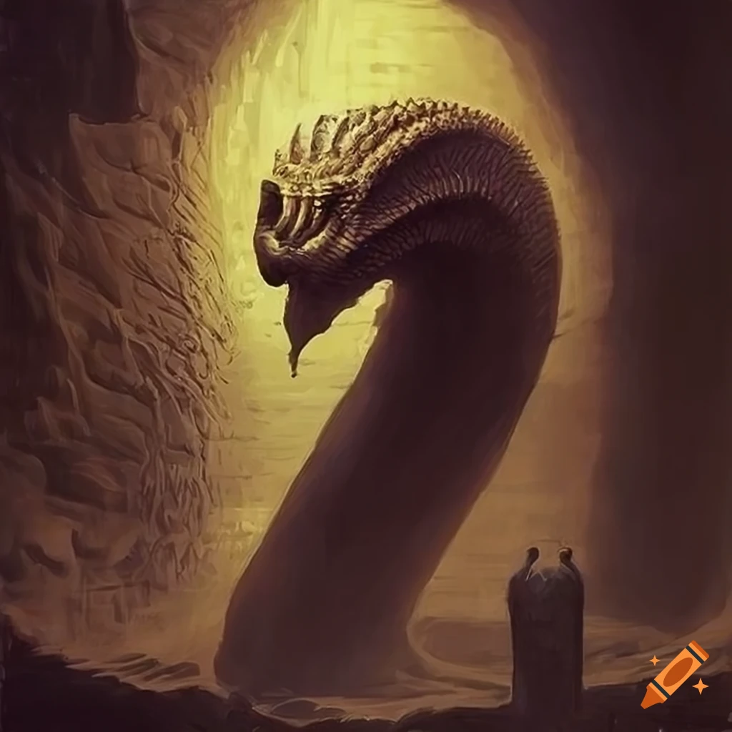 Painting of temple of jormungr the midgard serpent