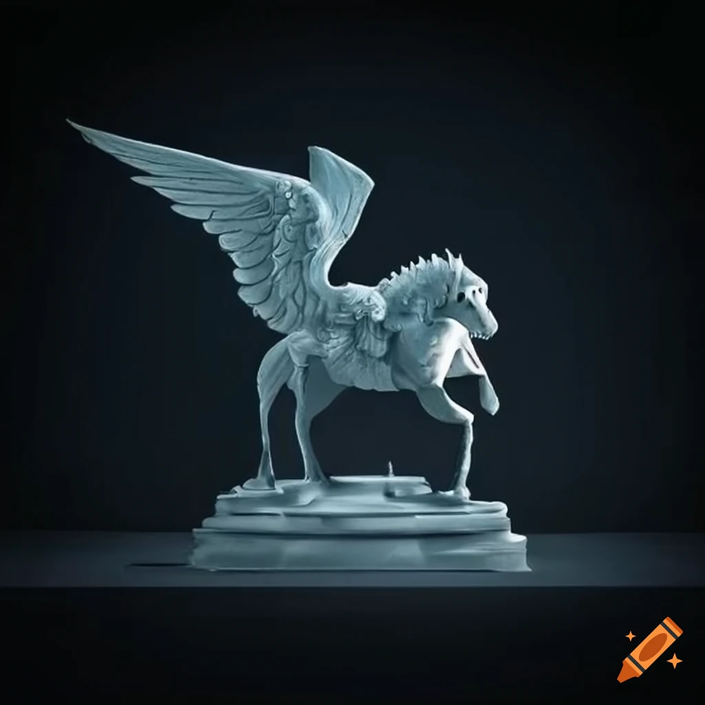 Chess knight creating a pegasus shadow on Craiyon