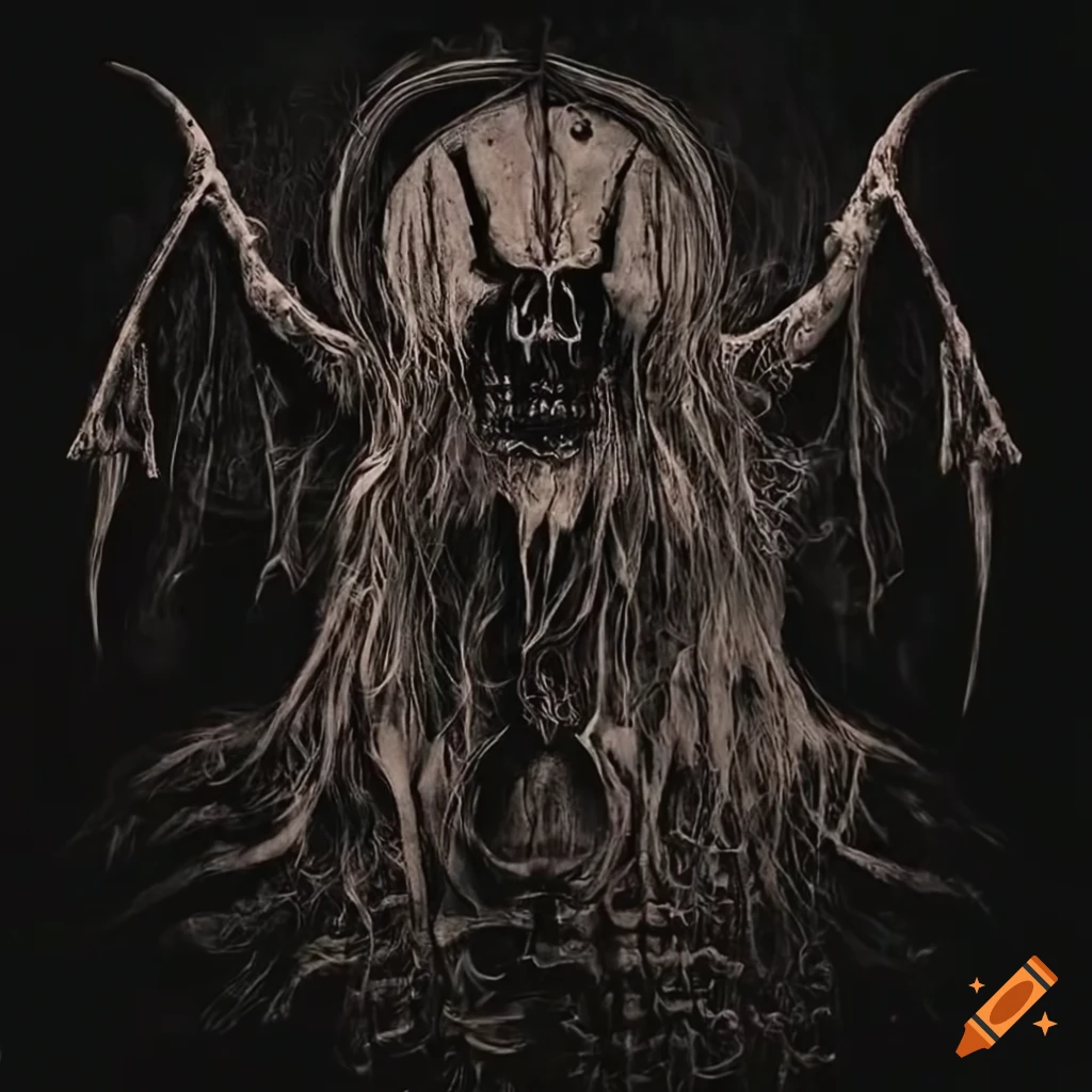 Blackened death metal design on Craiyon
