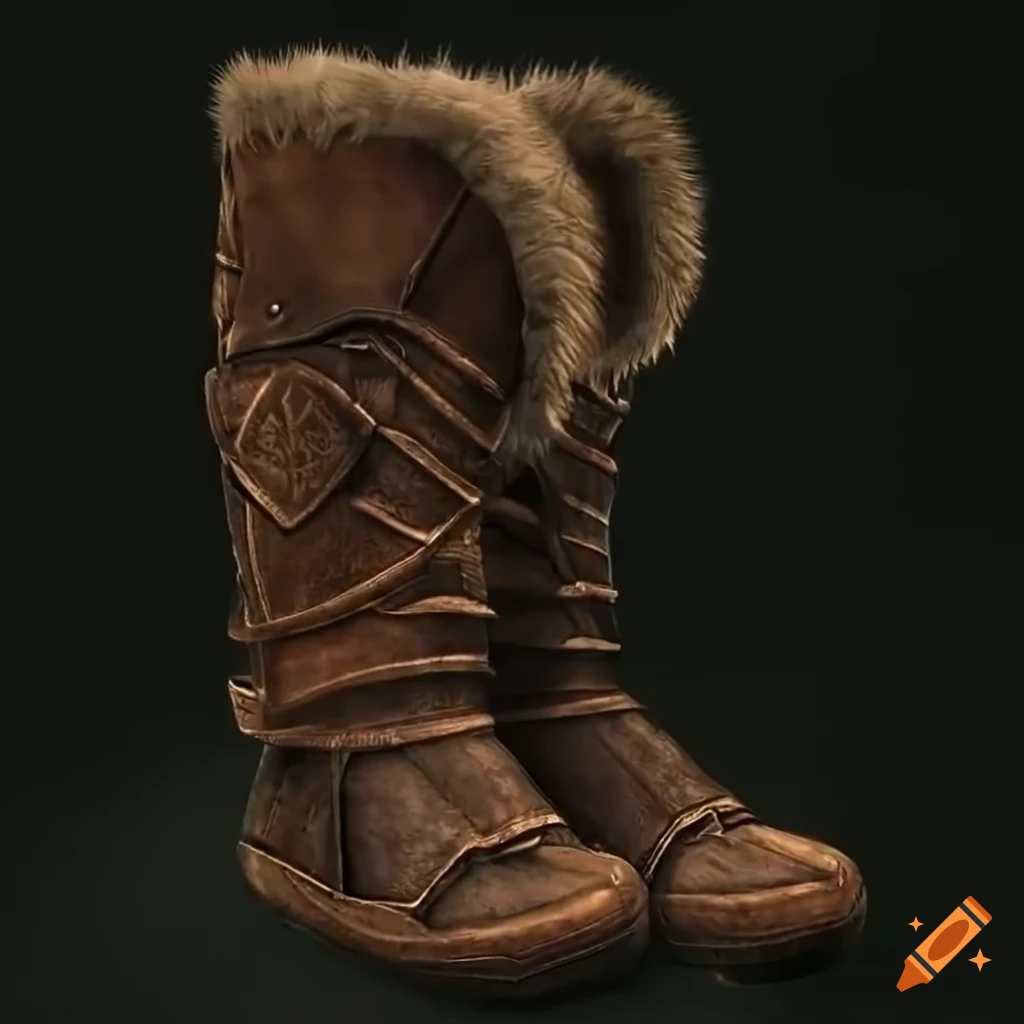 Medieval-style trapper boots on Craiyon