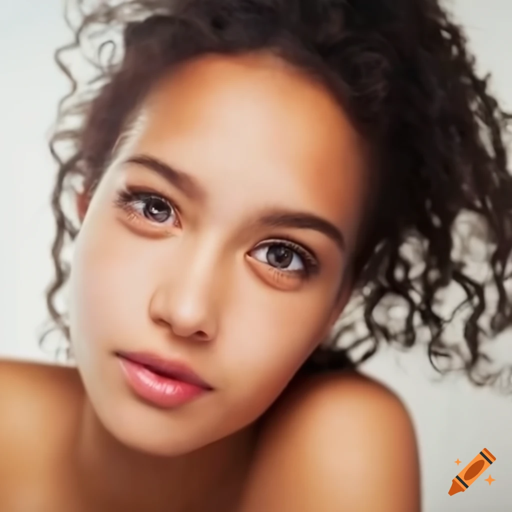 Close-up portrait of a stunning young woman on Craiyon