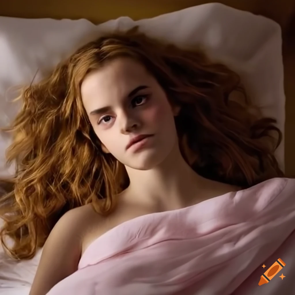 Hermione wearing pajamas in bed on Craiyon
