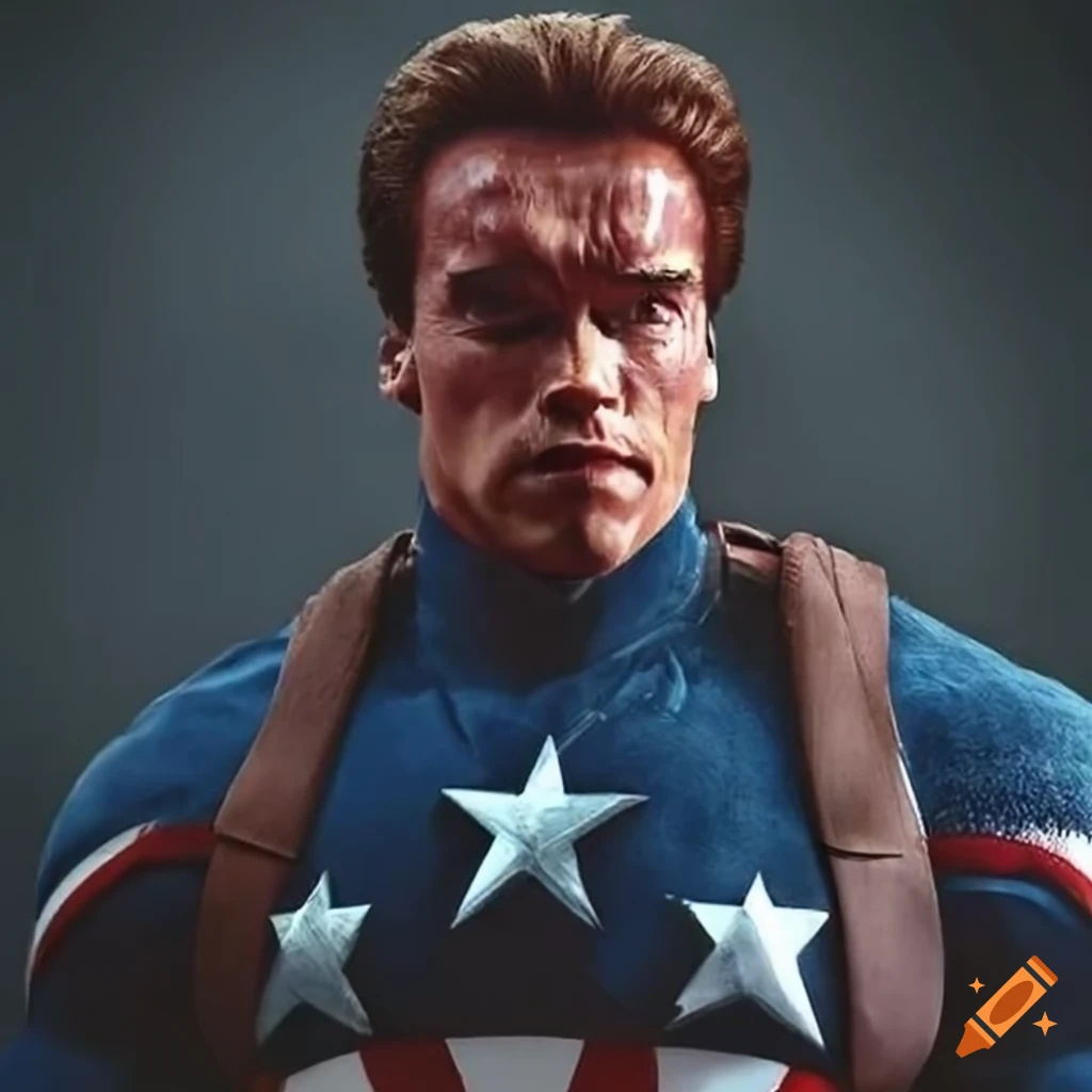 Photo realistic image of Arnold Schwarzenegger as Captain America on ...