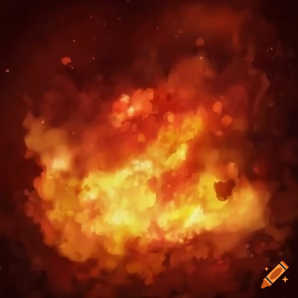 Anime-style fiery background with particle effects on Craiyon