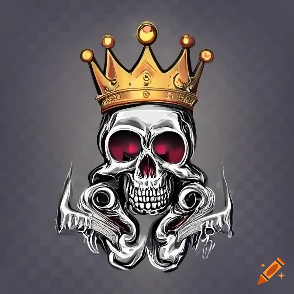 Motorcycle club logo with skull and crown on Craiyon