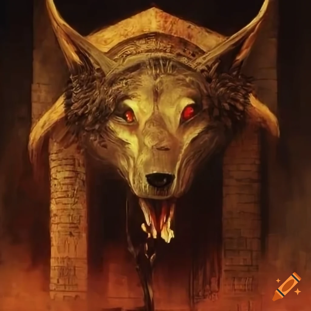 Painting of temple of fenrir the ferocious by beksinski on Craiyon