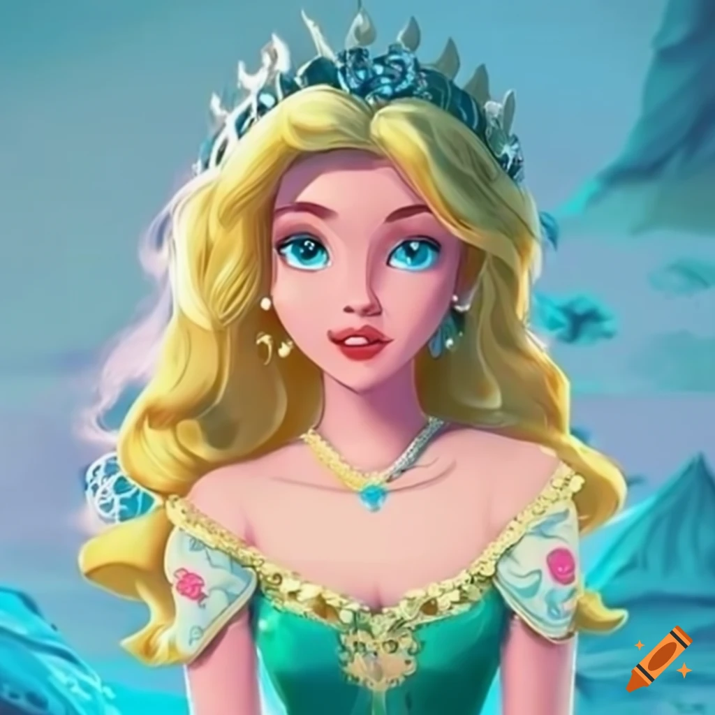 Illustration of a princess on Craiyon