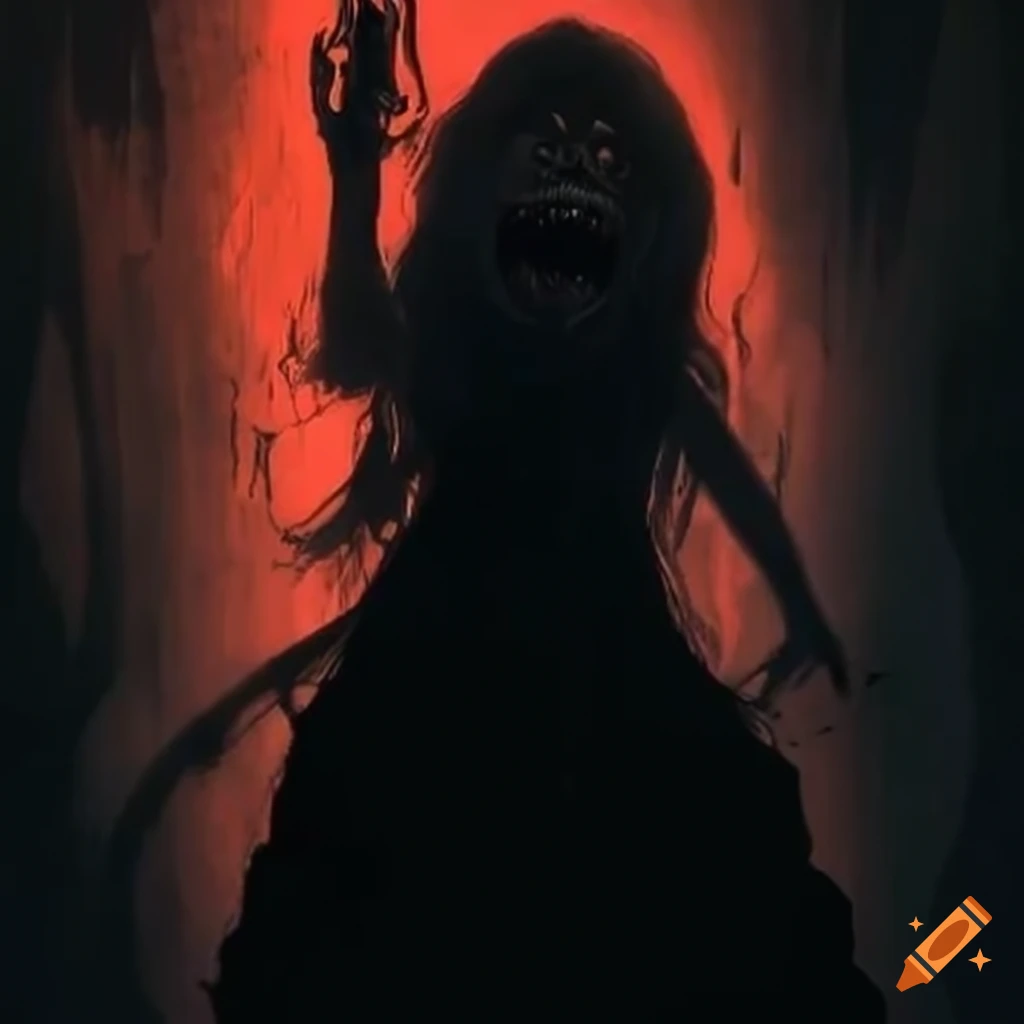 Demon scared by a shadow