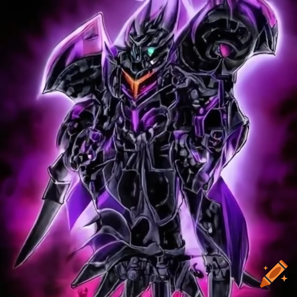 Dark machine fusion card in Yu-Gi-Oh! style on Craiyon