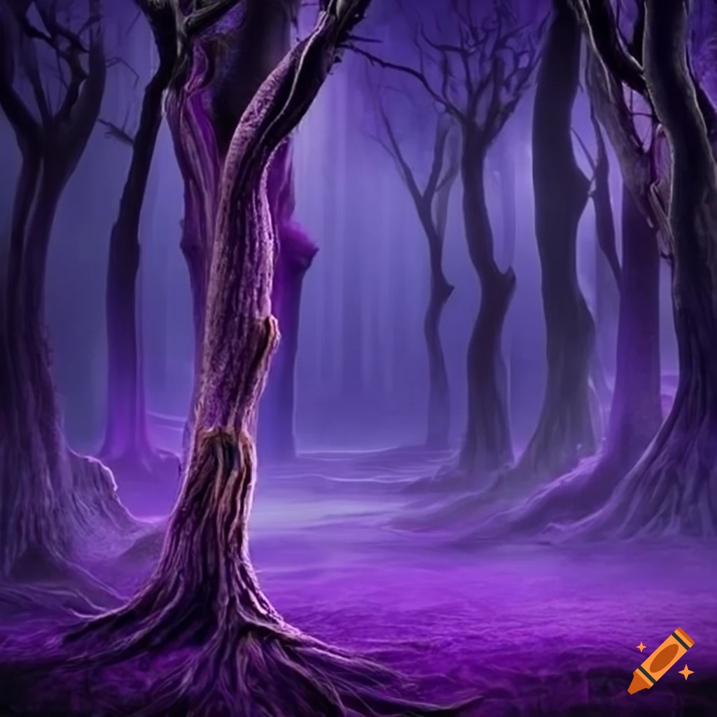 Purple fantasy forest on Craiyon