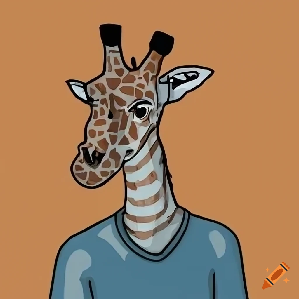 NFT artwork featuring a giraffe-human hybrid on Craiyon