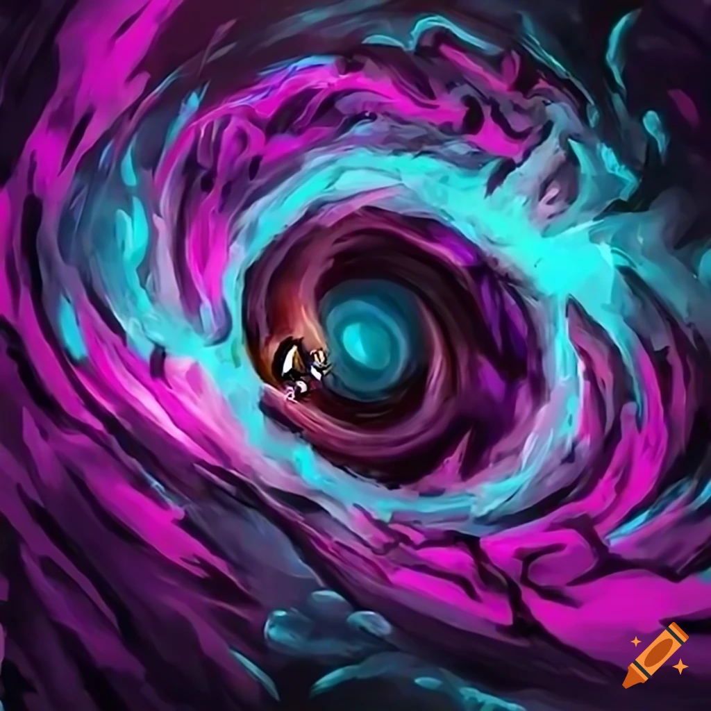 Dynamic artwork of a demonic wormhole vortex on Craiyon