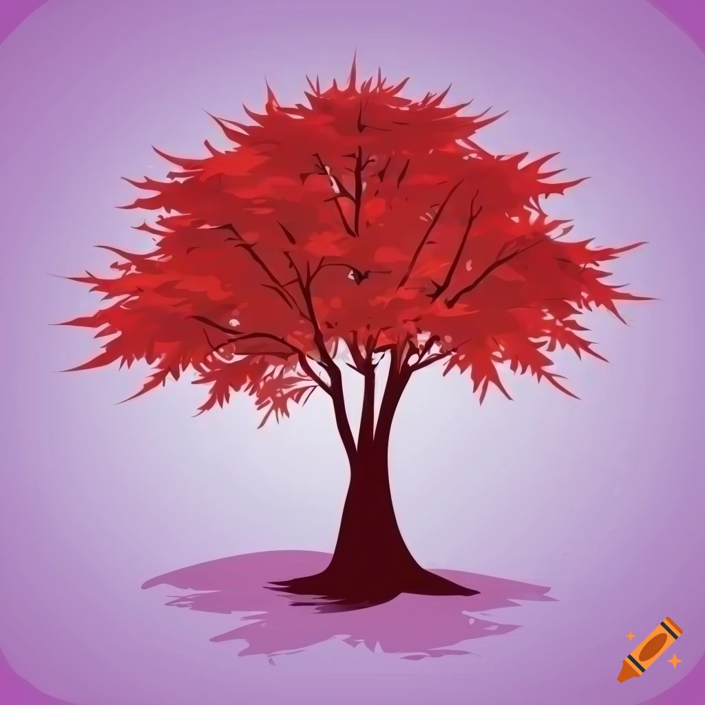 Japanese maple tree in vector art style on Craiyon
