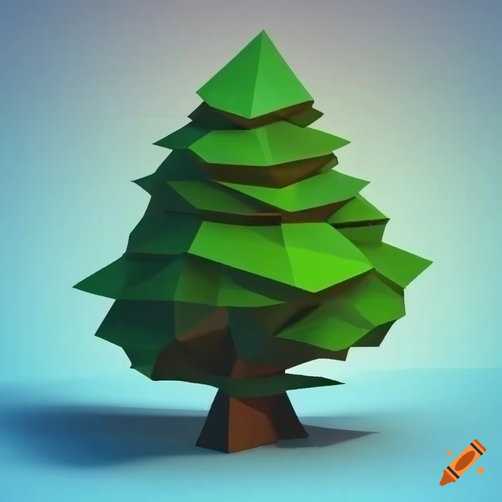 Low poly tree art on Craiyon