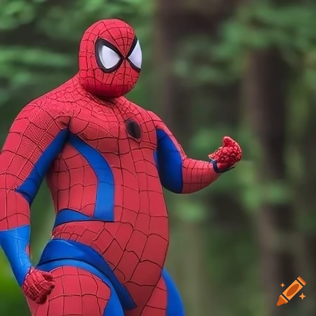 Image of an extremely obese Spiderman on Craiyon
