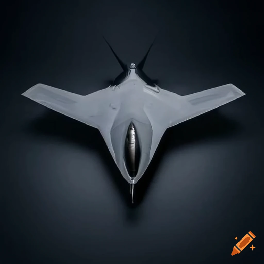 Sleek stealth aircraft in afterburner on Craiyon