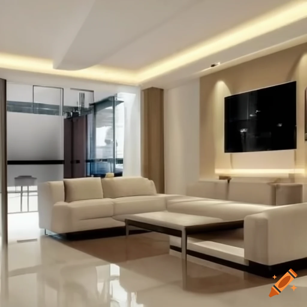 Ultra modern living and dining room on Craiyon