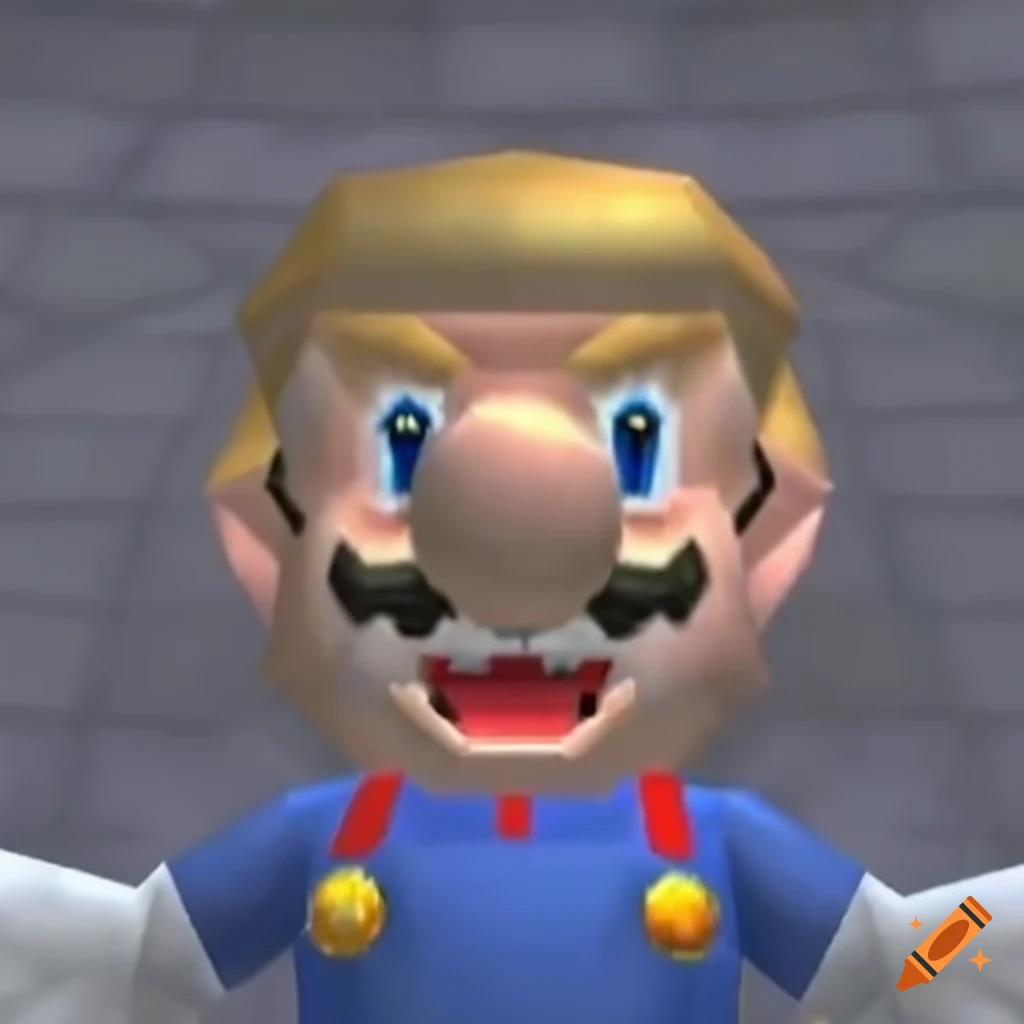 Detailed model of donald trump from super mario 64 on Craiyon