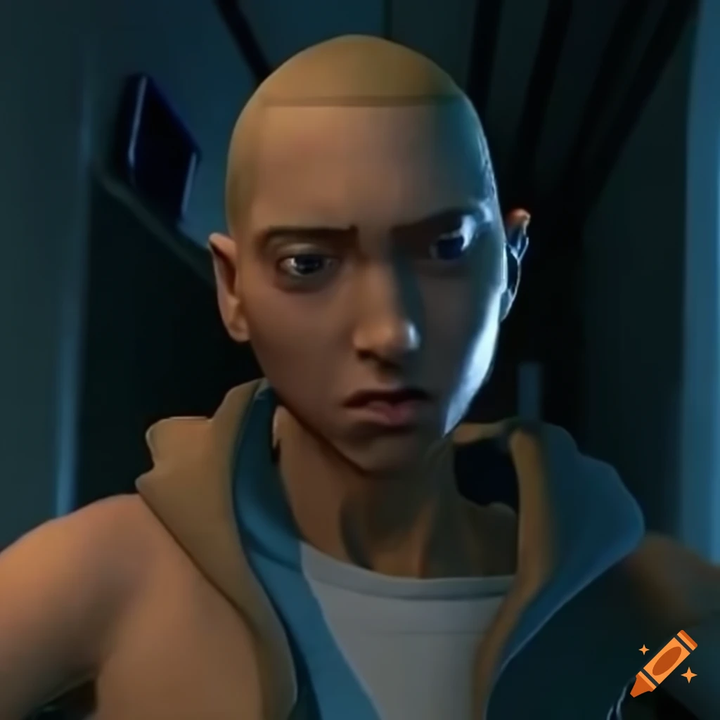 Closeup model of Eminem in Timesplitters 2 on Craiyon